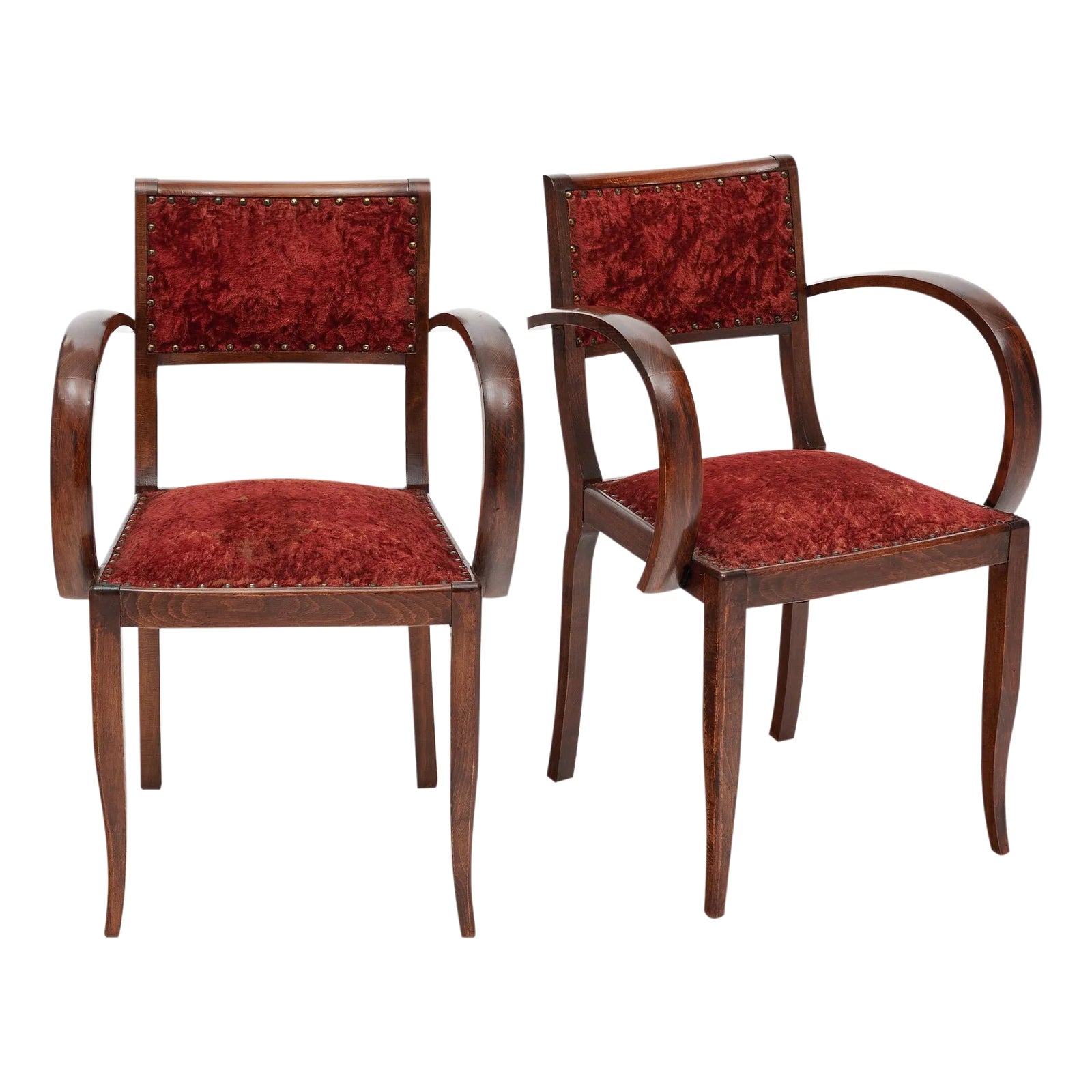 French Art Deco Period Bridge Chairs | Chairish