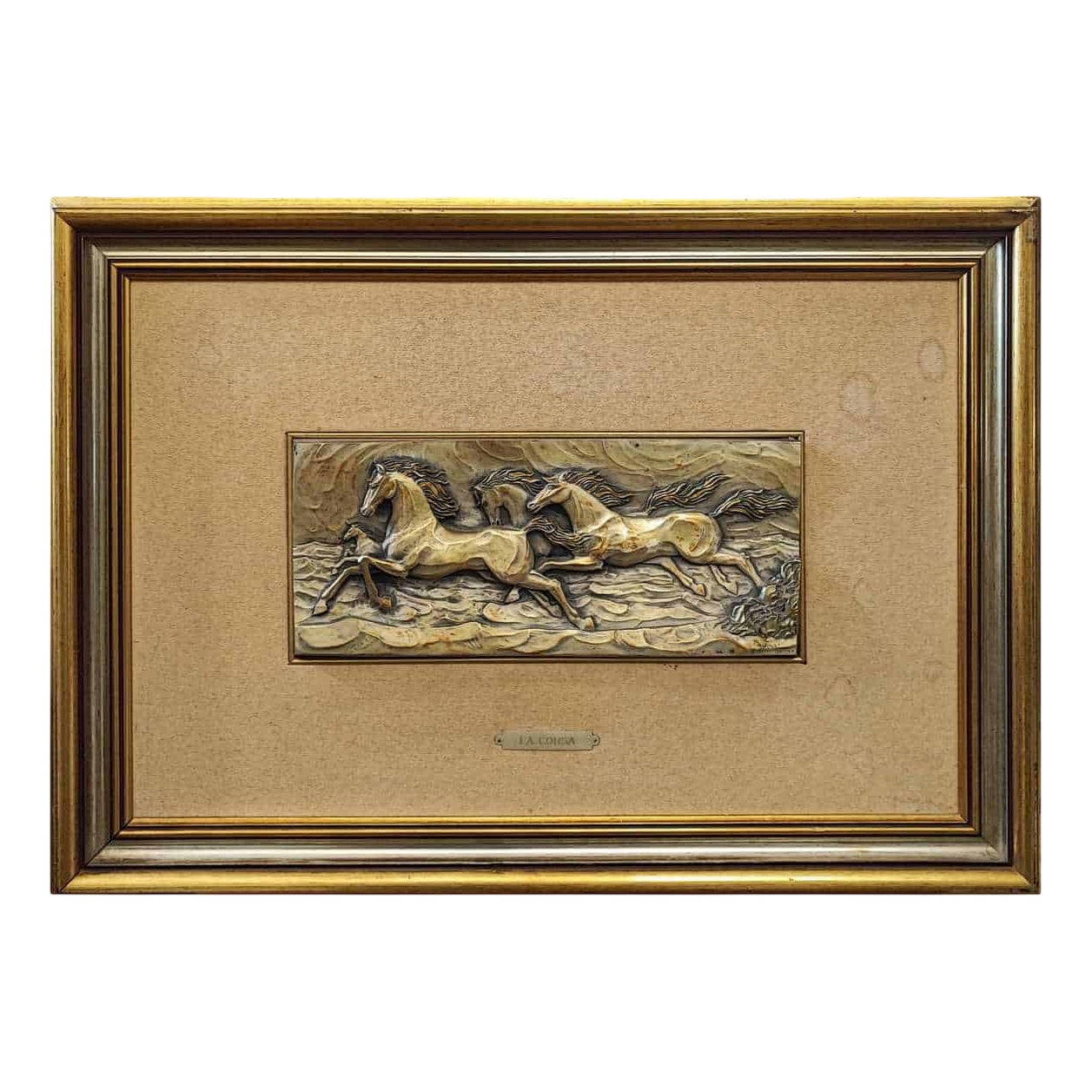 Bronze Horse Plaque attributed to Ottaviani | Chairish