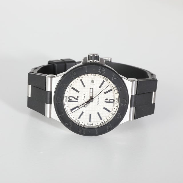 Bvlgari Diagono Dg 40 Sv Men's Watch In Stainless Steel/Rubber | Chairish