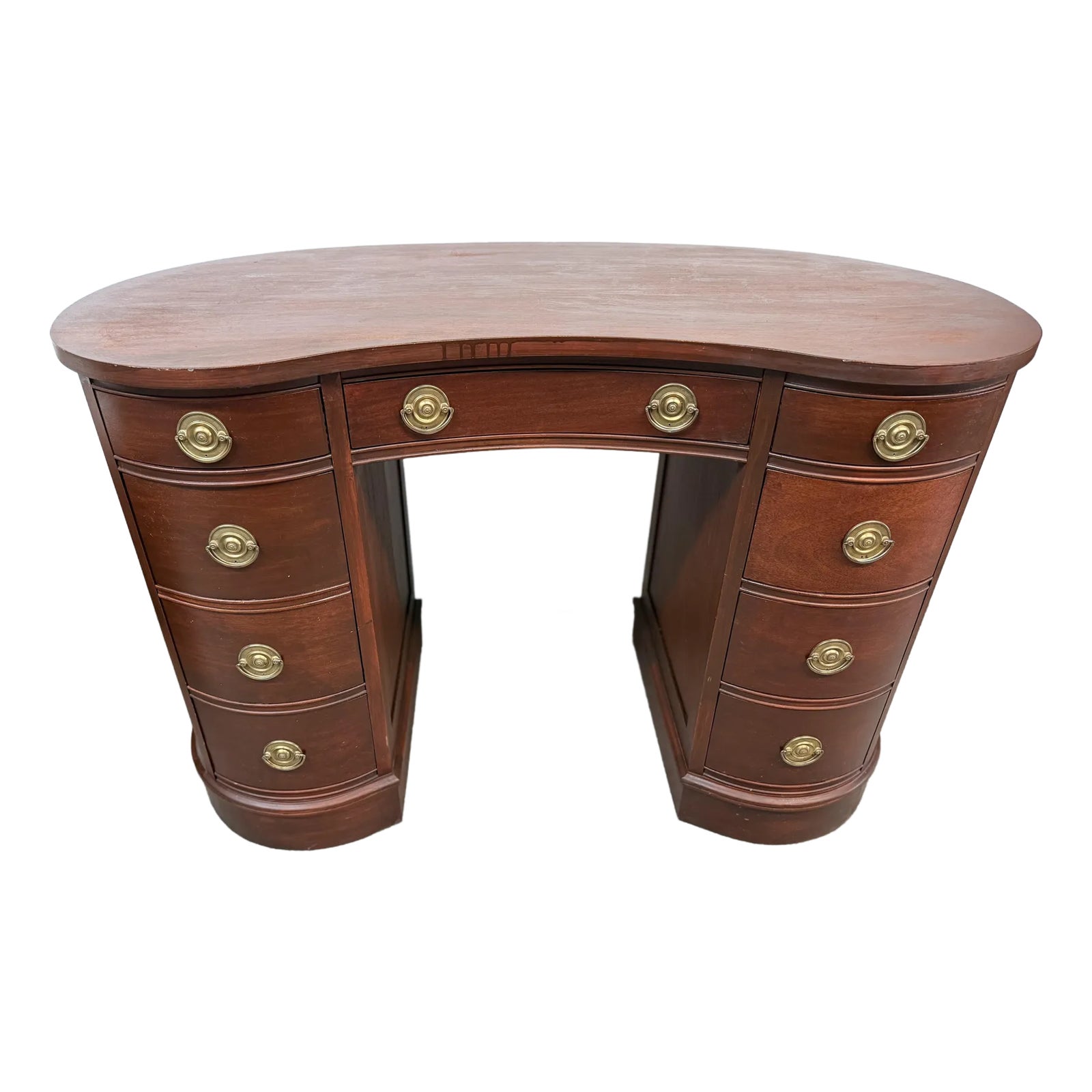 Vintage Kidney Shape Mahogany Desk | Chairish