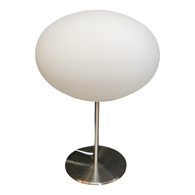 70s Italian Style Glass Globe Table Lamp | Chairish