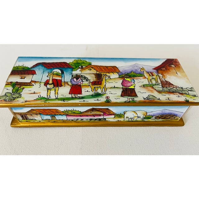 1990s Peruvian Artisan Pencil Box | Chairish
