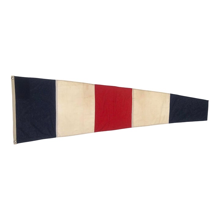 Large Reconstructed Vintage Cotton Nautical Flag | Chairish