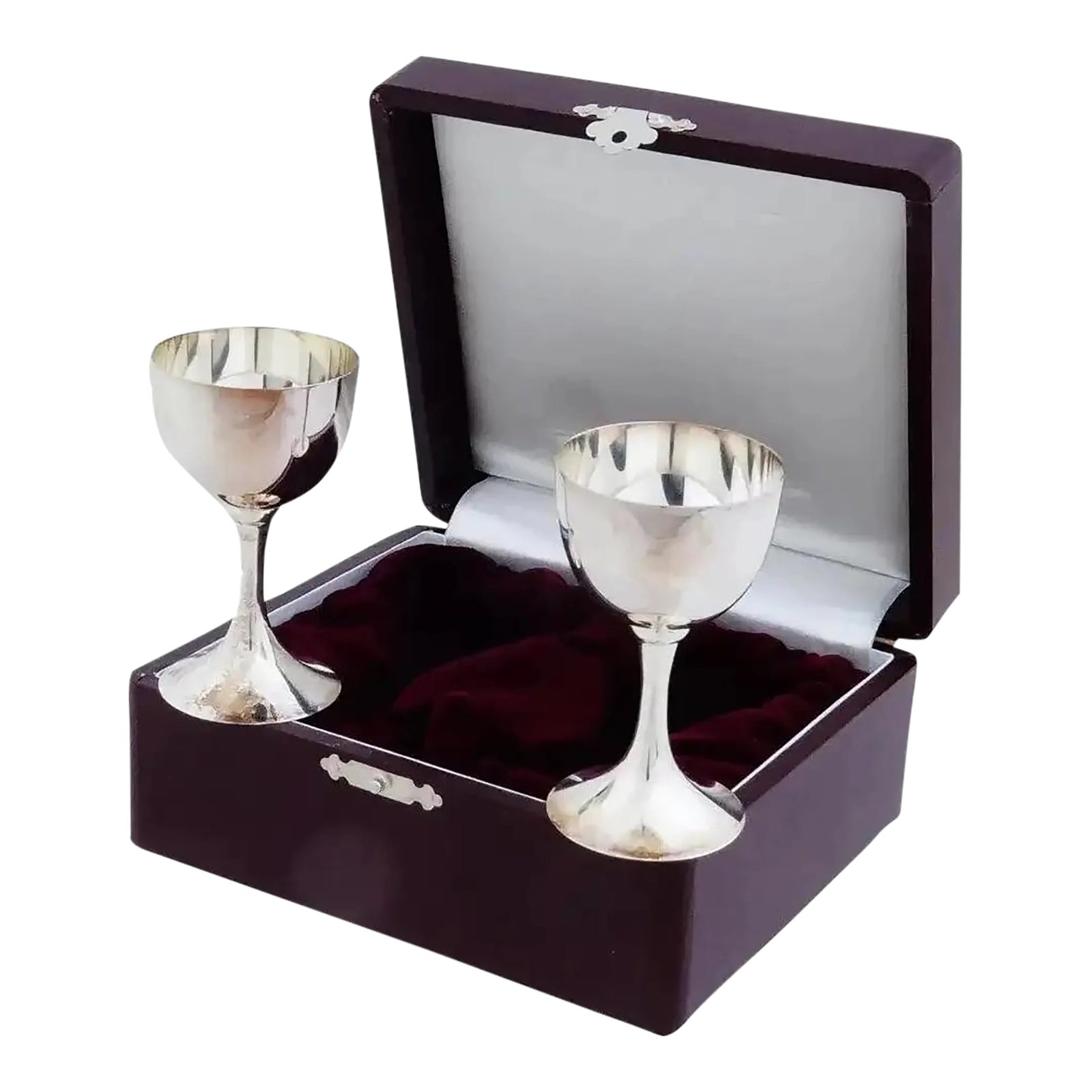 Pair of Antique Japanese Imperial Silver Sake Cups | Chairish