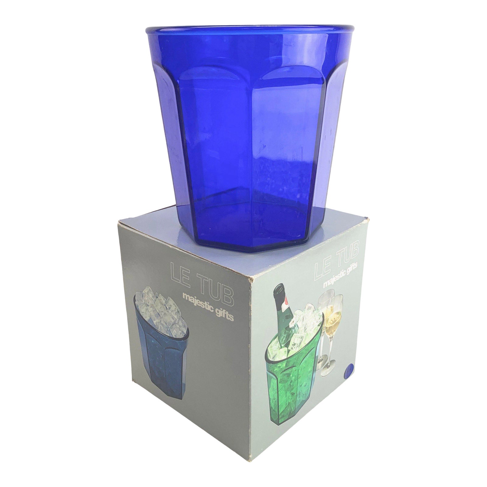 1970s Cobalt Blue Lucite Ice Bucket | Chairish