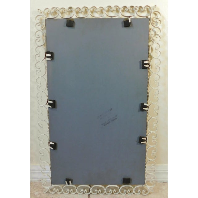 Antique White Wrought Iron Scroll & Twist Hanging Wall Mirror | Chairish