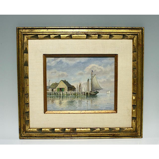 New England Plein Air Harbour Oil Paintings Signed T. Bailey 1934 ...