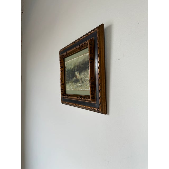 70's Vintage Bucket - Landscape Watercolor Painting, Framed | Chairish