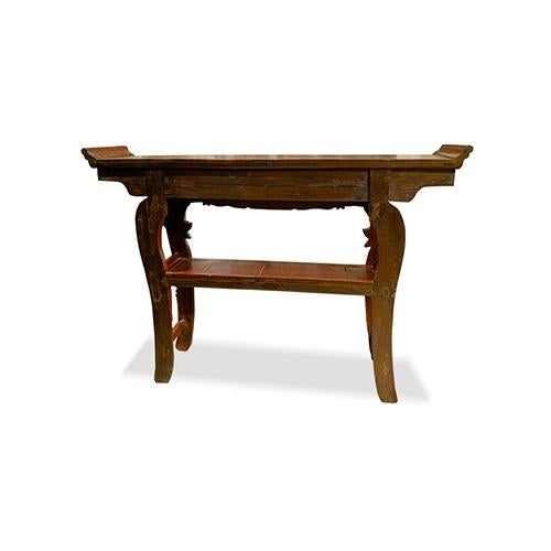 1950s' 1970s Asian Hand Carving Wing Console Table | Chairish