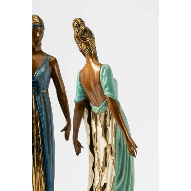 "The Three Graces" Art Deco Bronze Sculpture After Erté, 1997 | Chairish