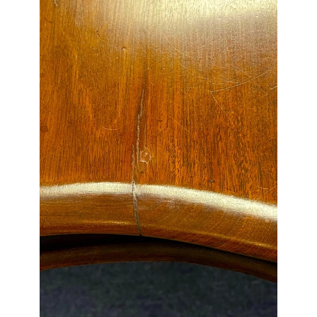 Mahogany & Walnut Square Center Table With Scalloped Corners on Turned ...