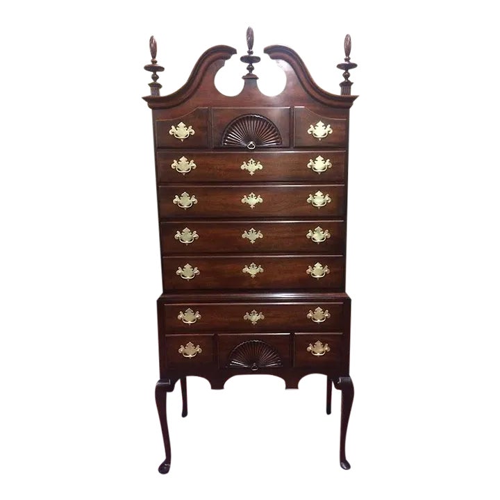 Vintage Highboy Chest - High Queen Anne Chest of Drawers - Kindel ...