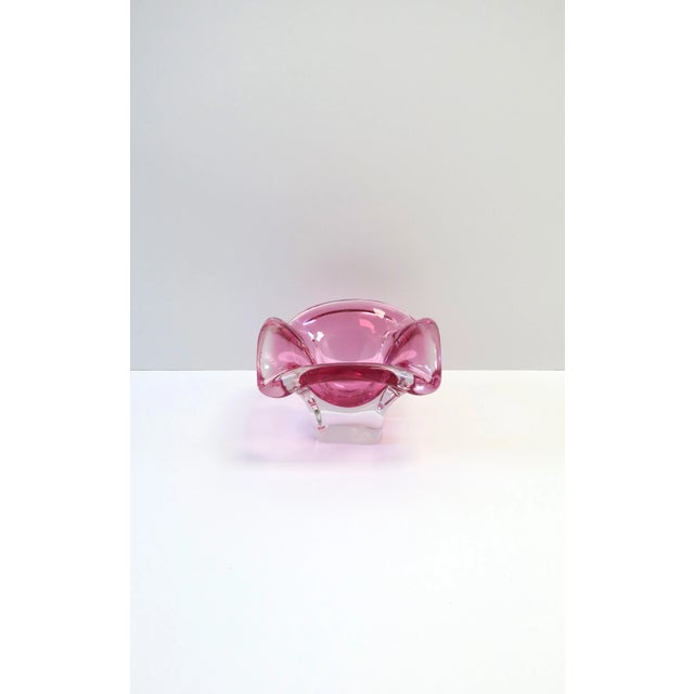 Italian Murano Pink Art Glass Bowl or Ashtray | Chairish