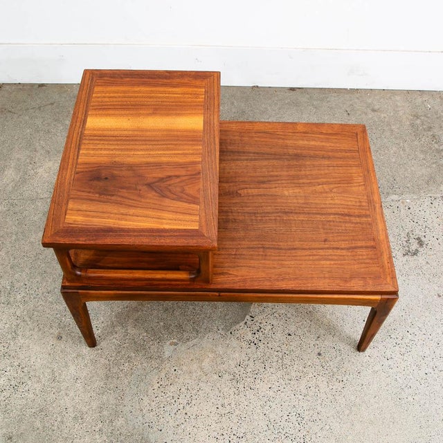 Mid Century Modern Nightstand End Side Table Lane Step Up Walnut ...