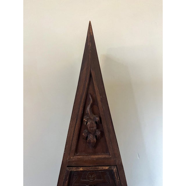 Vintage Hand Carved Pyramid Chest of Drawers | Chairish