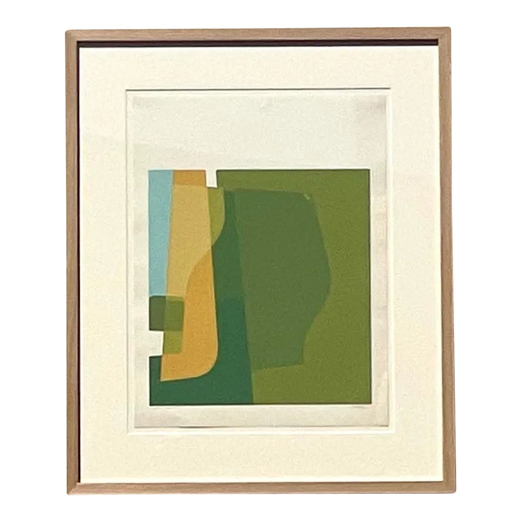 Vintage 1970s Abstract Original Lithograph on Paper | Chairish