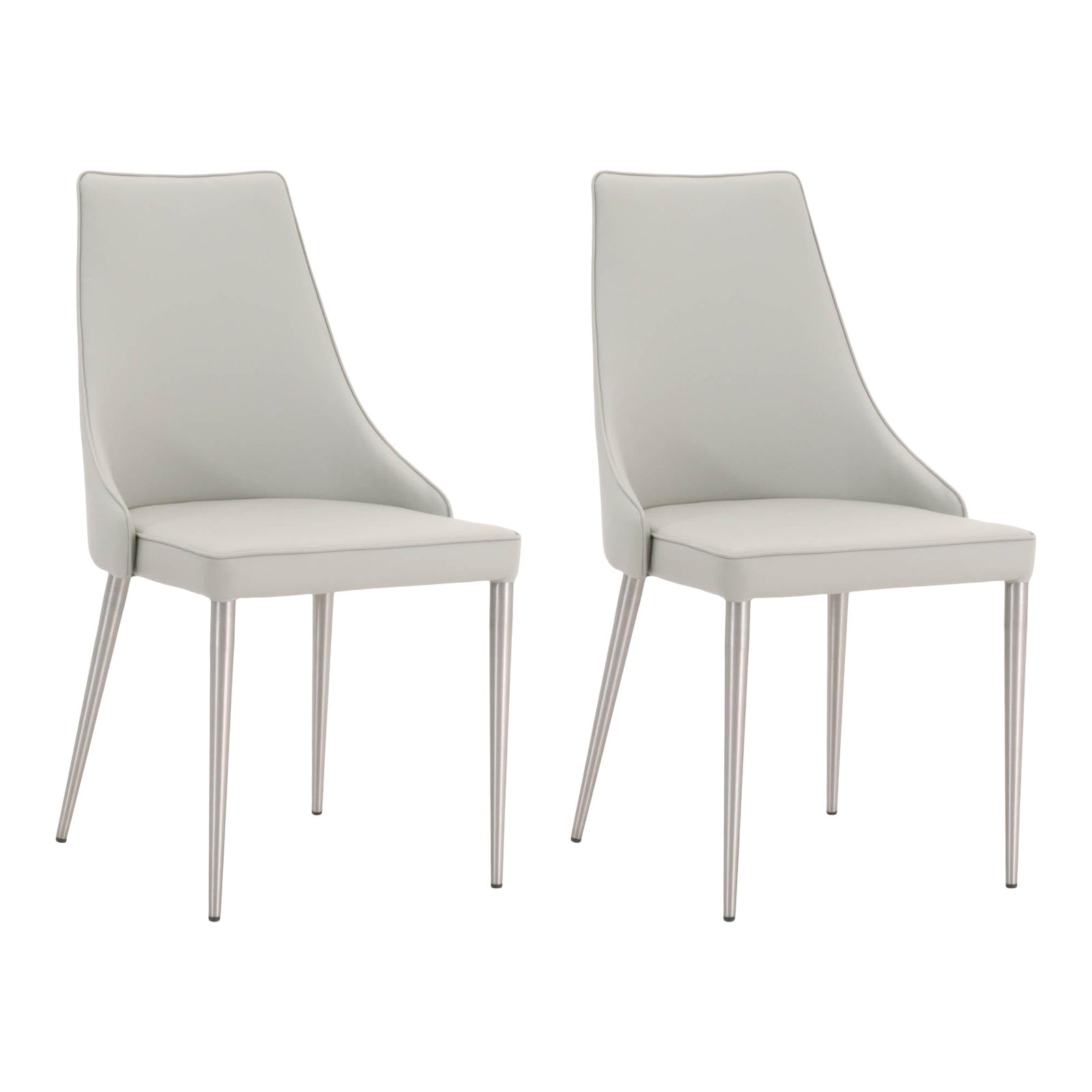 Ivy Steel & Faux Leather Dining Chairs, Set of 2 | Chairish