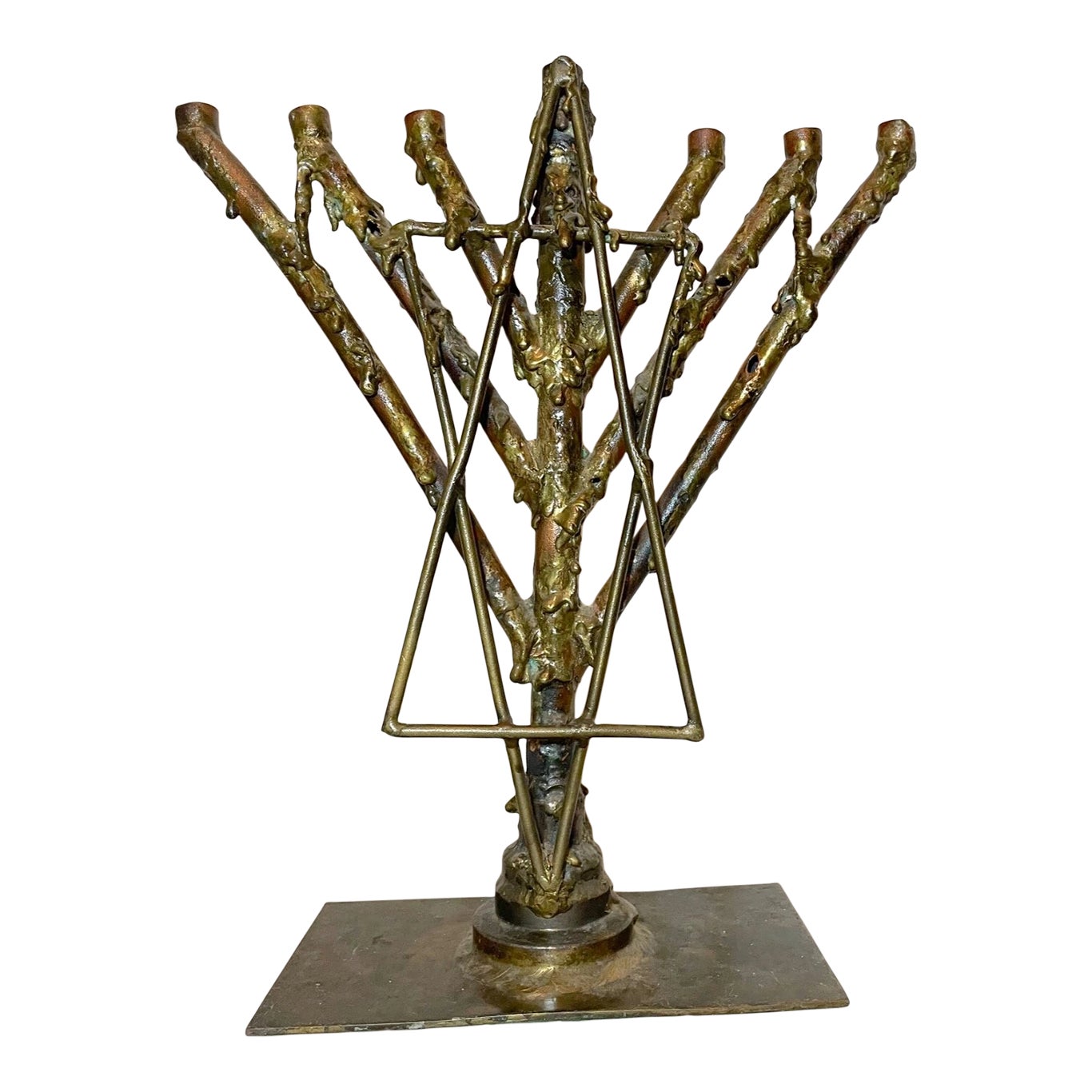 Share Vintage Handmade Brass Copper Signed Brutalist Jewish Judaica ...