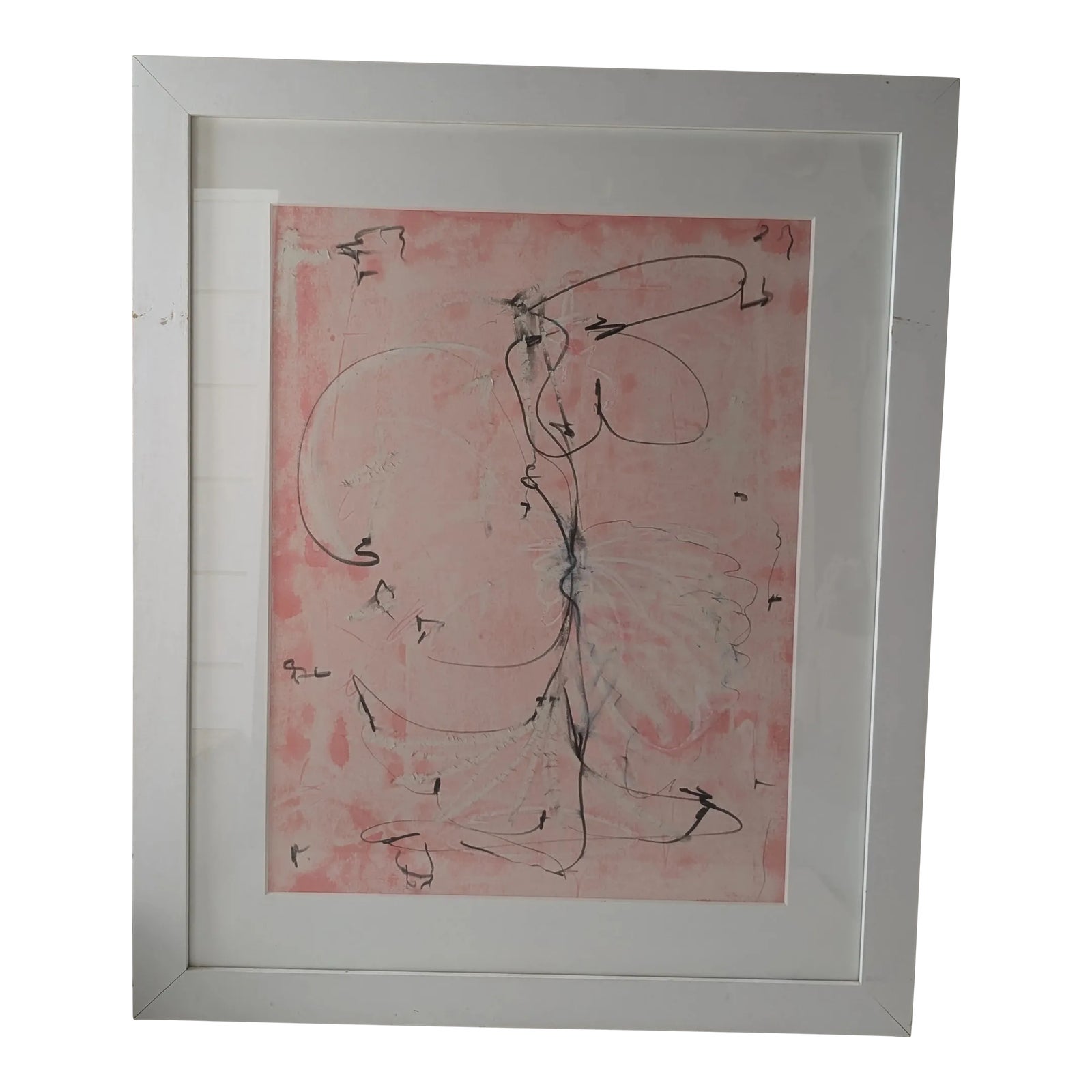 Signed and Framed Robert McCurdy Large Mixed Media Painting From Saks ...