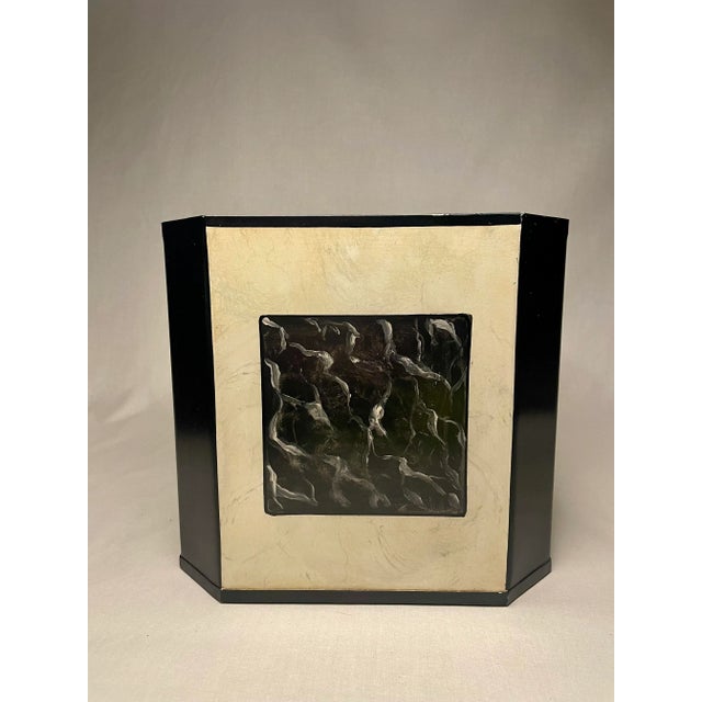 Mid Century Modern Italian Hand Painted Tole Cachepot, Black and Ivory ...