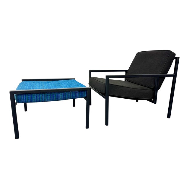 1950s Darrell Landrum for Avard Steel Lounge Chair and Ottoman Set ...