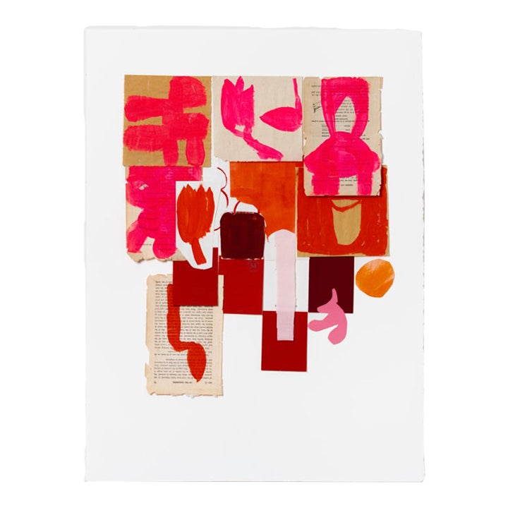 Contemporary Abstract Collage Ink Drawing | Chairish