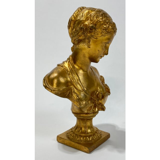 Gold Gilt Female Bust | Chairish