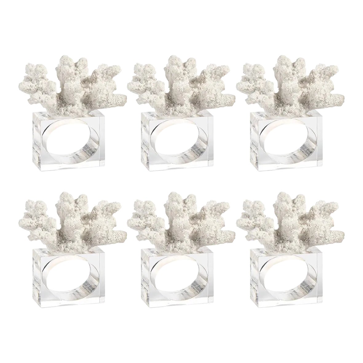 Minka Coral Napkin Rings, Set of 6 | Chairish