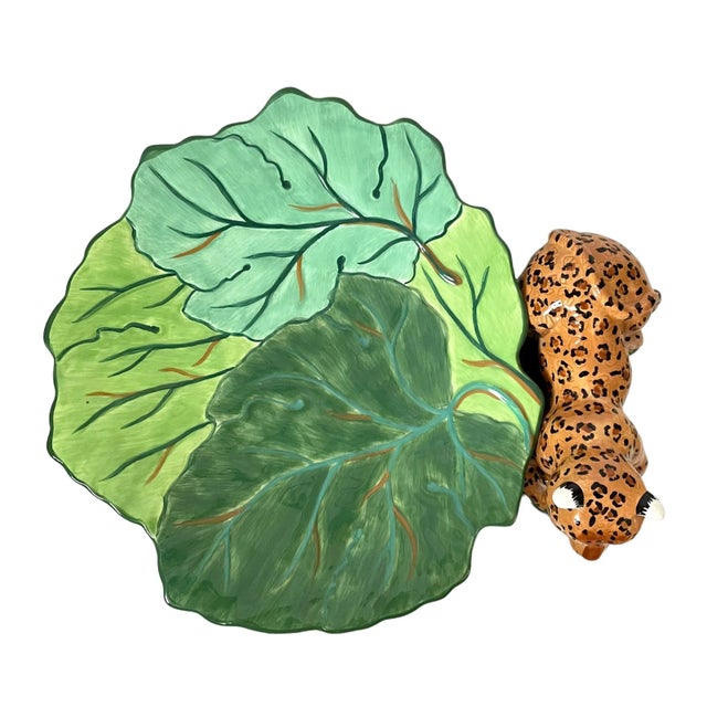Lynn Chase Jungle Jubilee Leopard Serving Tray-2006 | Chairish