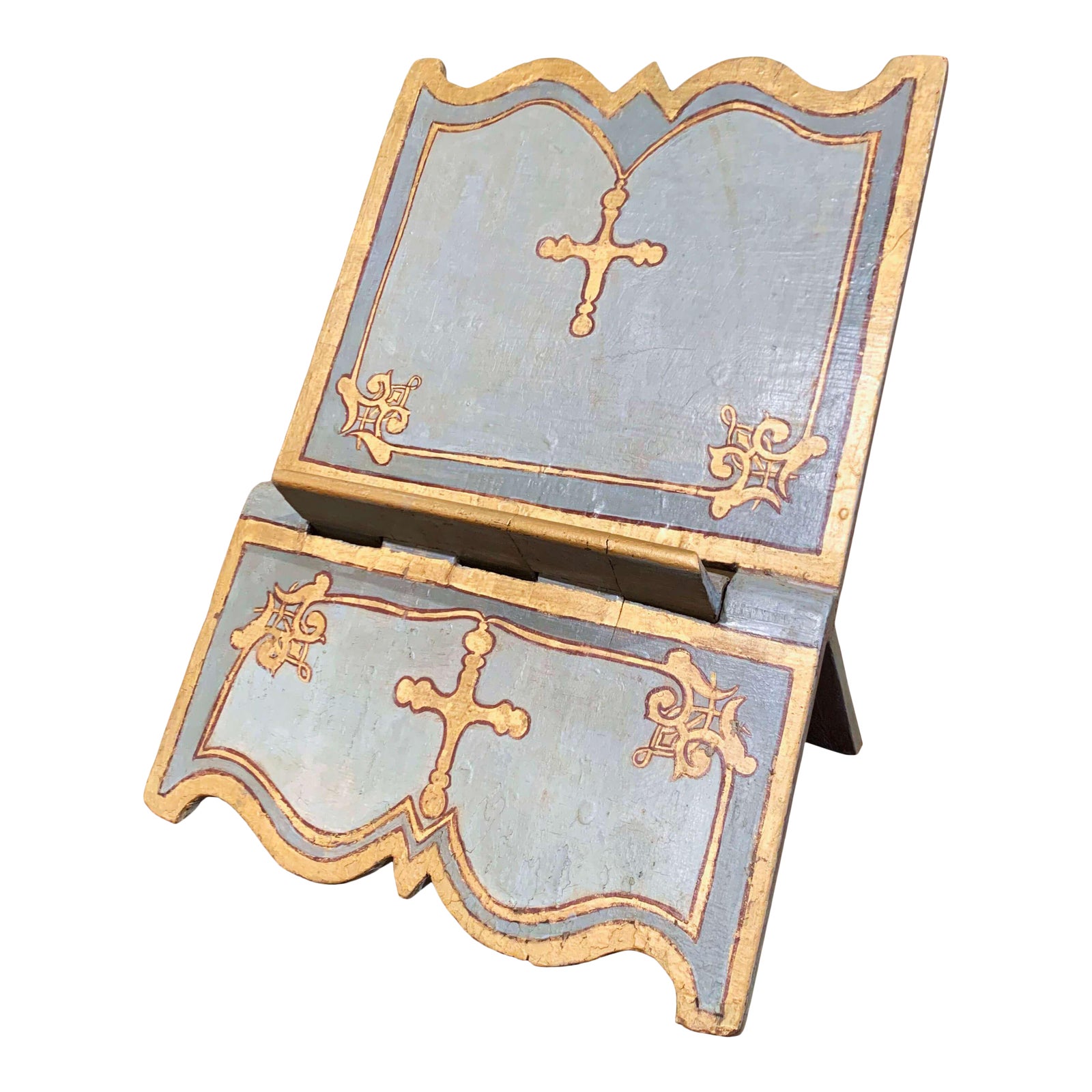 18th Century Italian Carved Giltwood and Painted Holy Bible Folding ...