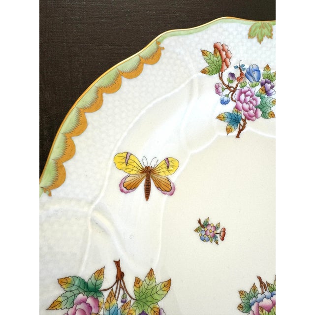 Herend Queen Victoria Green Large Oval Platter | Chairish