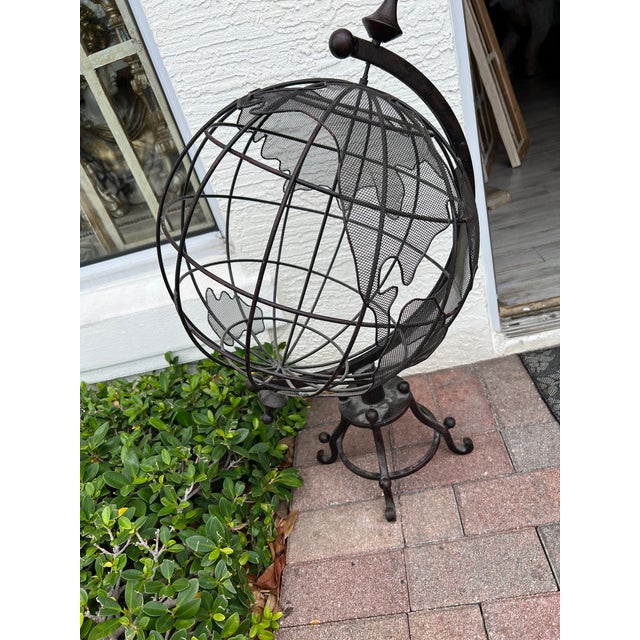 Vintage Metal Globe in Metallic Mesh Representing the Countries of the ...