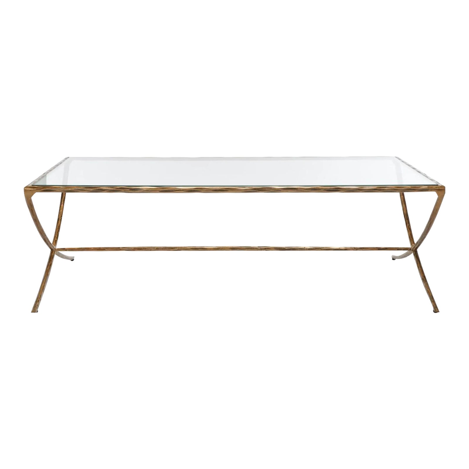 Debbie Rectangle Metal Coffee Table - Brass | Chairish