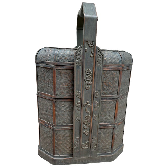 Asian Chinese Japanese Bamboo Basket Picnic Wedding 3 Tiered Floral ...