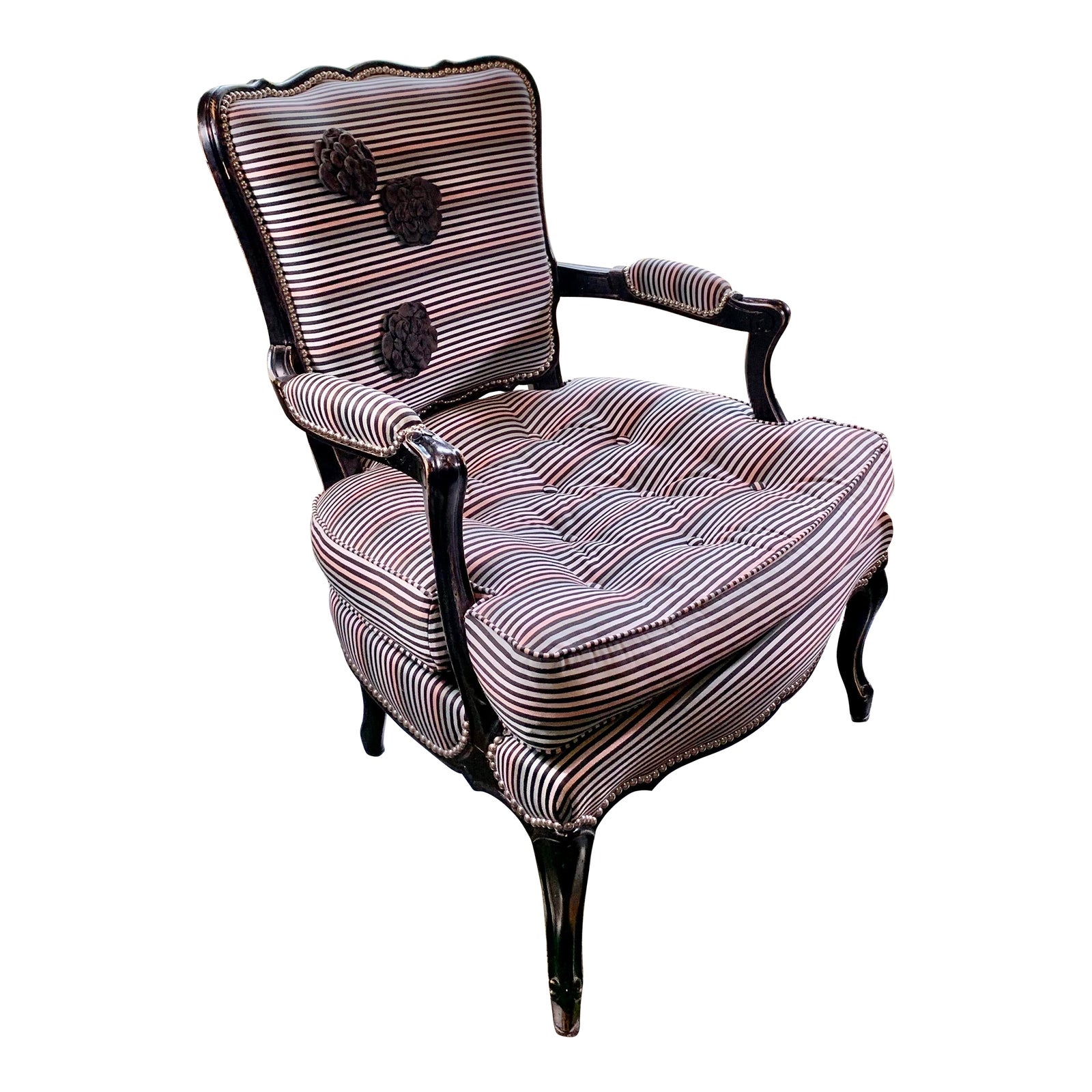 Roche Bobois Les Provenciales Striped Bergere Ivana Armchair by Jean ...