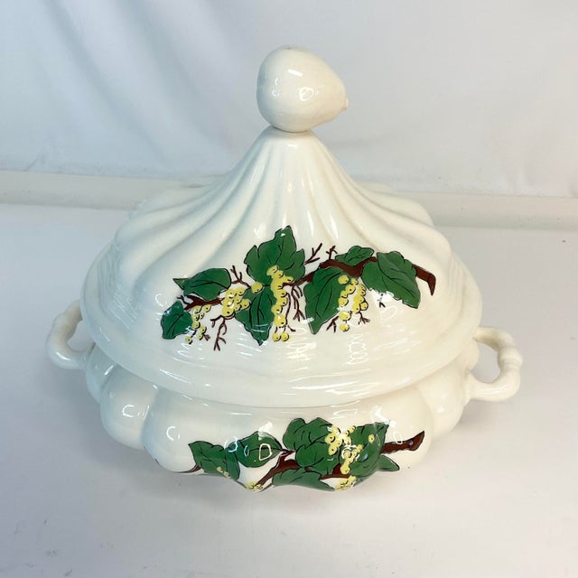 1940s Arts & Crafts Ceramic Transfer Ware Tureen With Trompe L’Oeil ...
