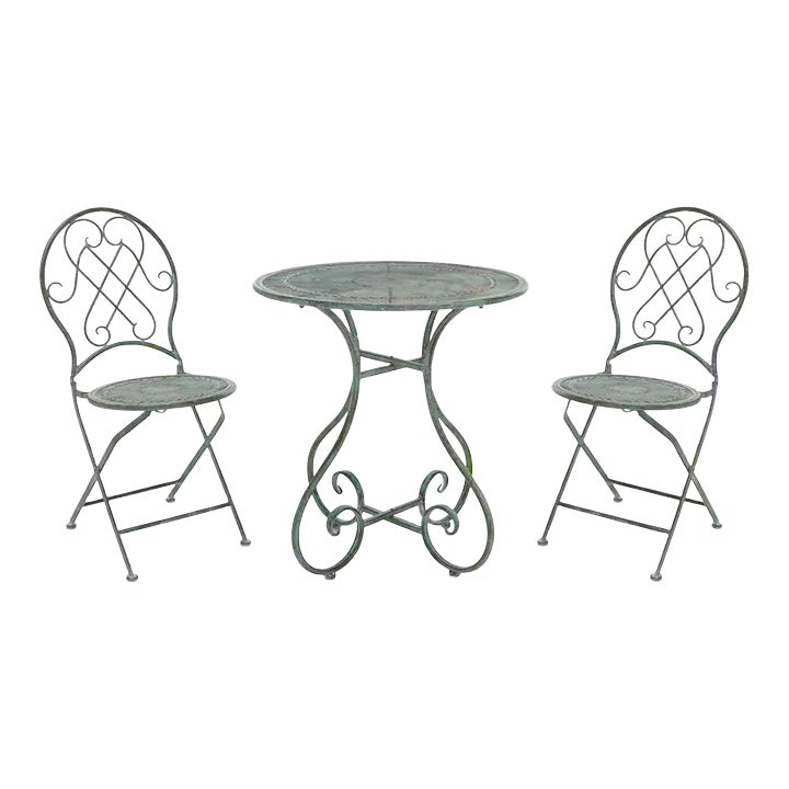 Adriel 3 Piece Bistro Set - Antique Dark Green | Chairish