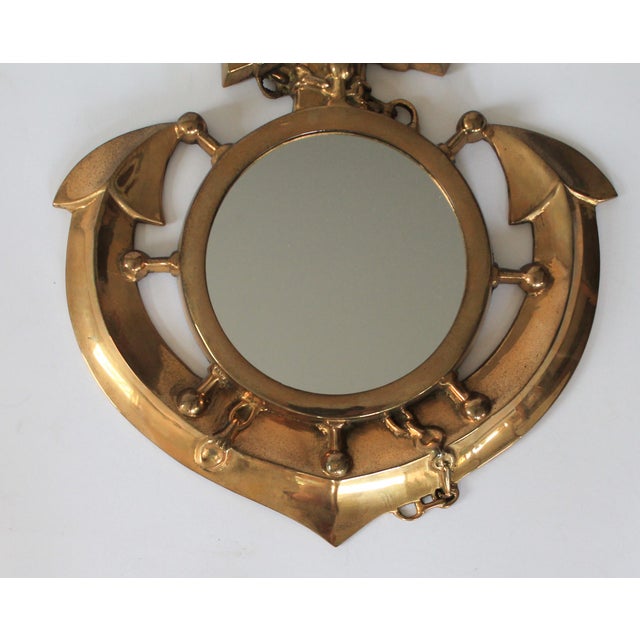 Nautical Brass Ship Anchor Wall Mirror | Chairish