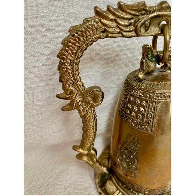 Vintage Chinese Brass Dragon Hanging Bell | Chairish