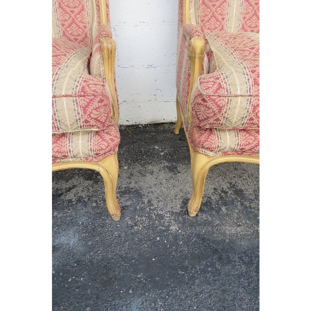 French Painted Wing Side Living Bed Room Den Chairs a Pair | Chairish