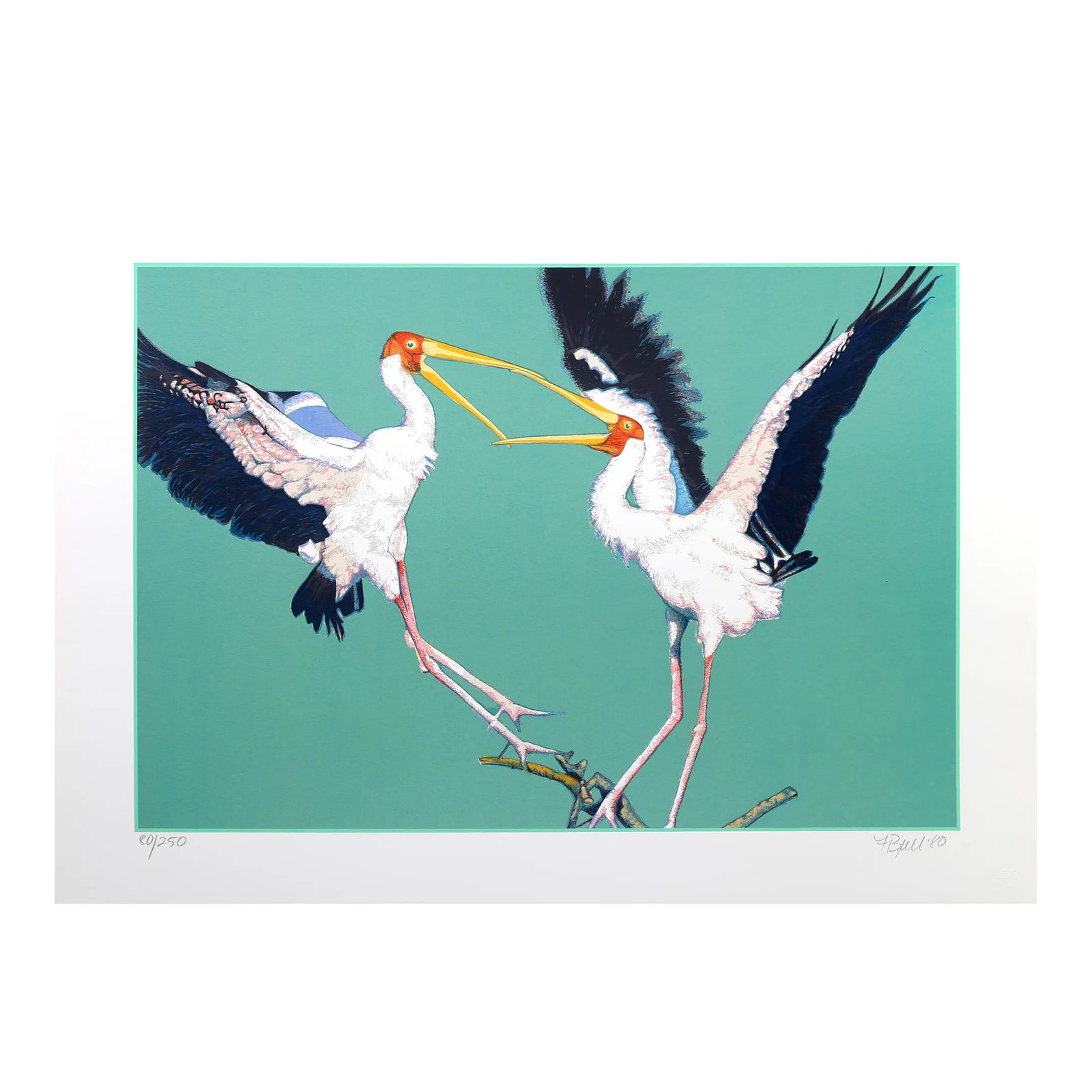 Two Storks, Fran Bull Screenprint, Signed and Numbered in Pencil | Chairish