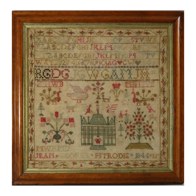 Antique Scottish Sampler, 1844, by Jean George | Chairish