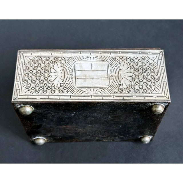 Fine Korean Box with Tray Iron with Silver Inlay Joseon Dynasty | Chairish