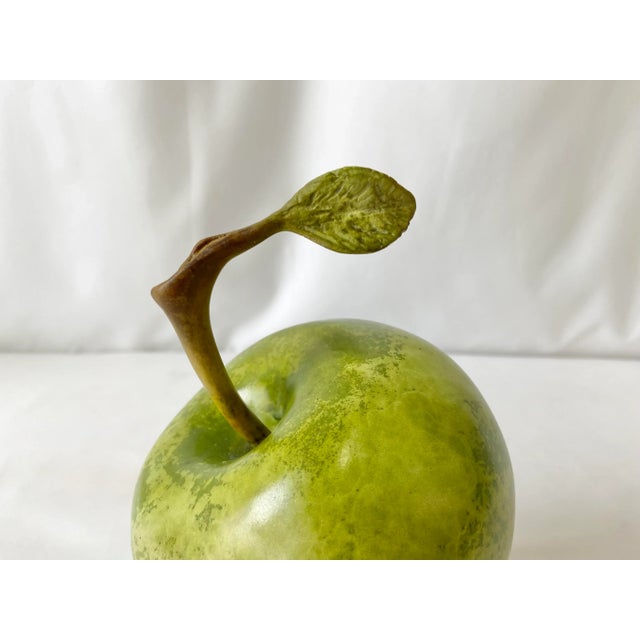 Contemporary Randi Grantham Bronze Granny Apple Sculpture on Marble ...