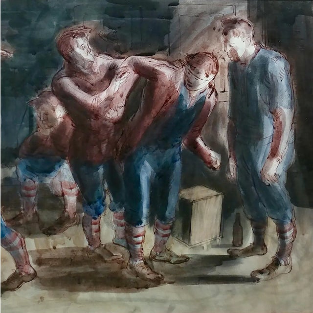 Carl Hugo Beetz "Taking the Baseball Field" Mixed Media Painting | Chairish