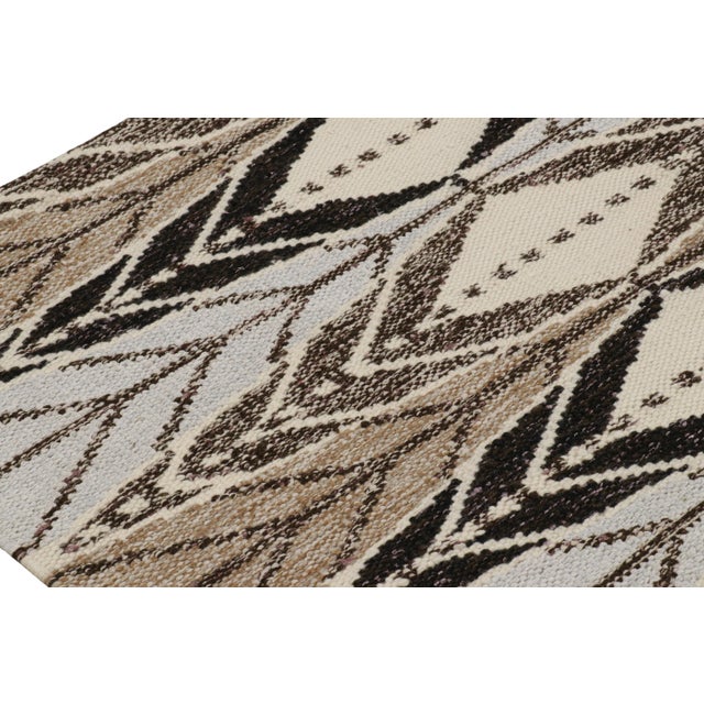 Rug & Kilim’s Scandinavian Style Rug in Beige and Light Blue Geometric ...