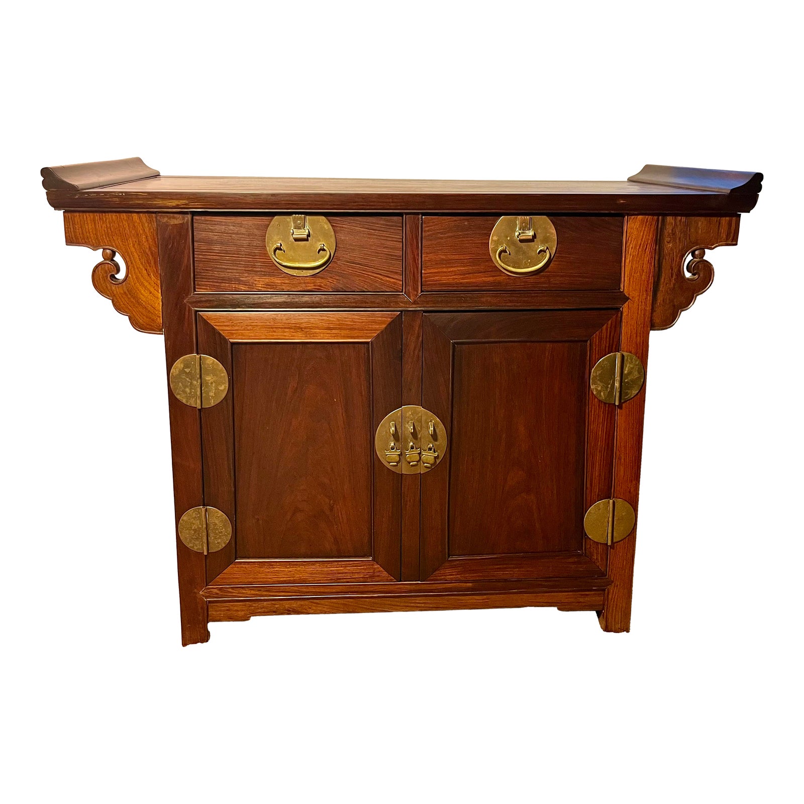 1950s Republic Era Chinese Rose Wood Altar Cabinet | Chairish