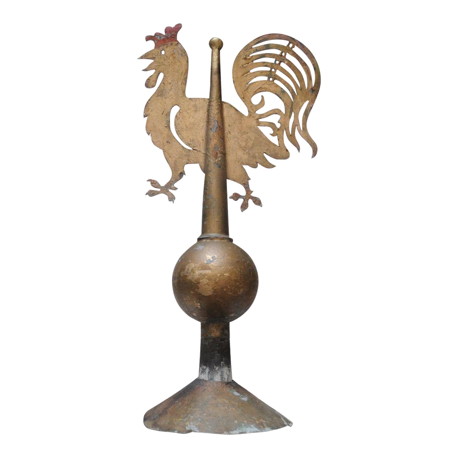 Antique German Rooster Mounted Weathervane | Chairish