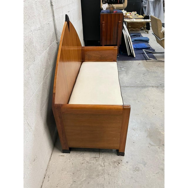 French Art Deco Exotic Solid Walnut Sofa '' Signed '' 1940s | Chairish