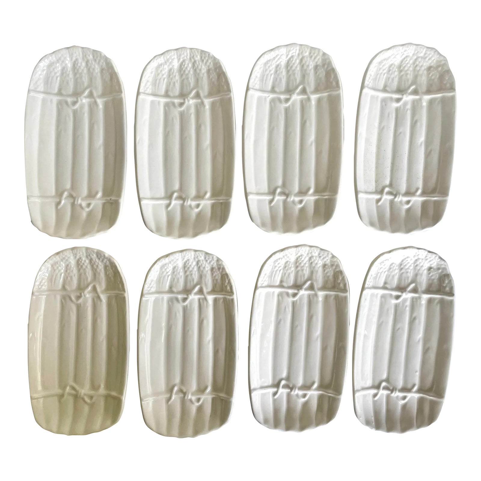 Set of 8 Ceramic Asparagus Dishes by Taste Setter | Chairish